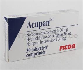 : Home > Zoek op actief bestanddeel - N - Nefopam - ACUPAN 30 MG 30 TABL